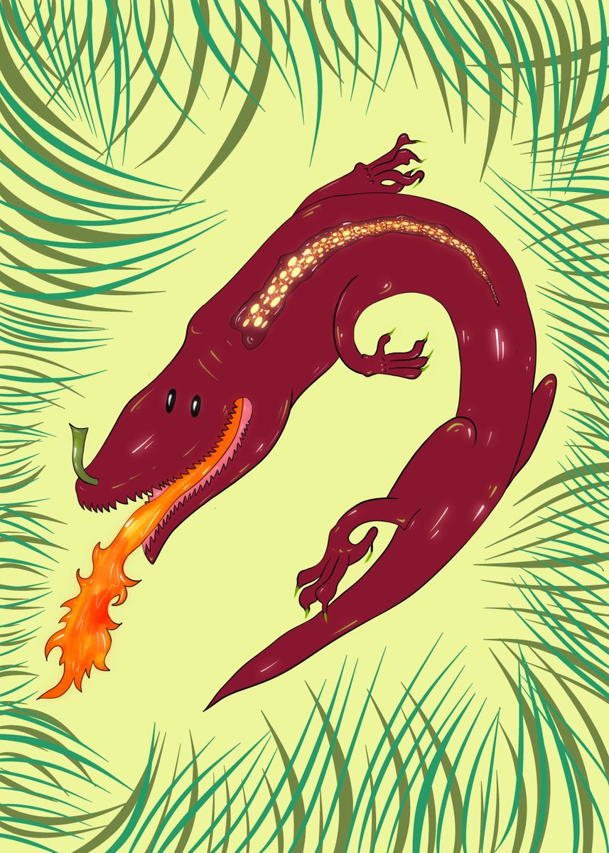 'Chilli dragon' Poster, picture, metal print, paint by Anna | Displate