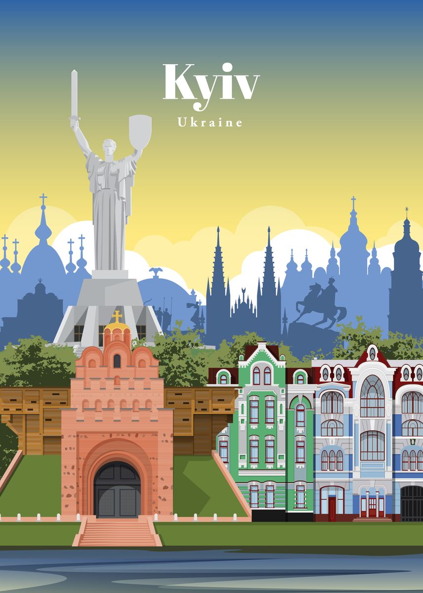 'Travel to Kyiv' Poster, picture, metal print, paint by Studio 324 ...