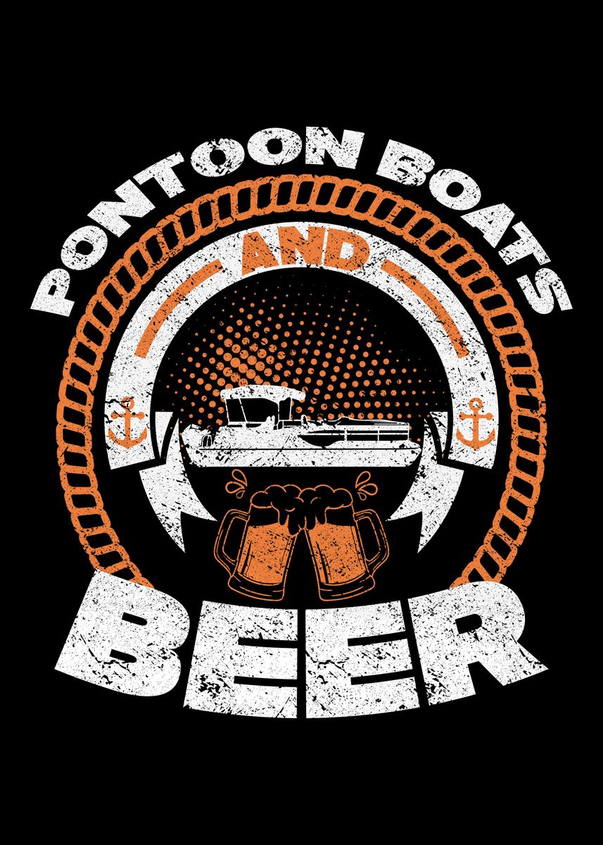 'Pontoon Boat Boating' Poster, picture, metal print, paint by ...