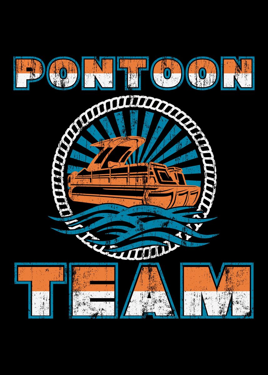 'Pontoon Boat Boating' Poster, picture, metal print, paint by ...