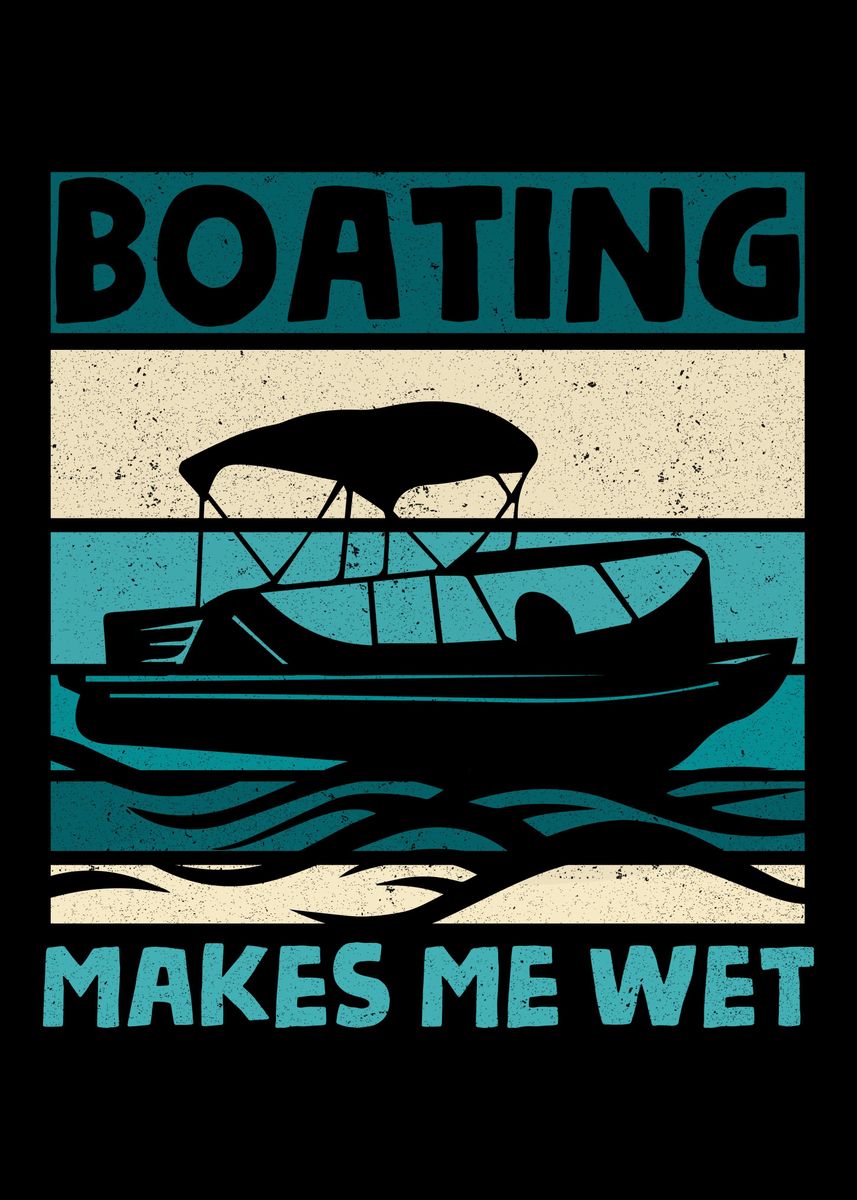 'Pontoon Boat Boating' Poster, picture, metal print, paint by ...