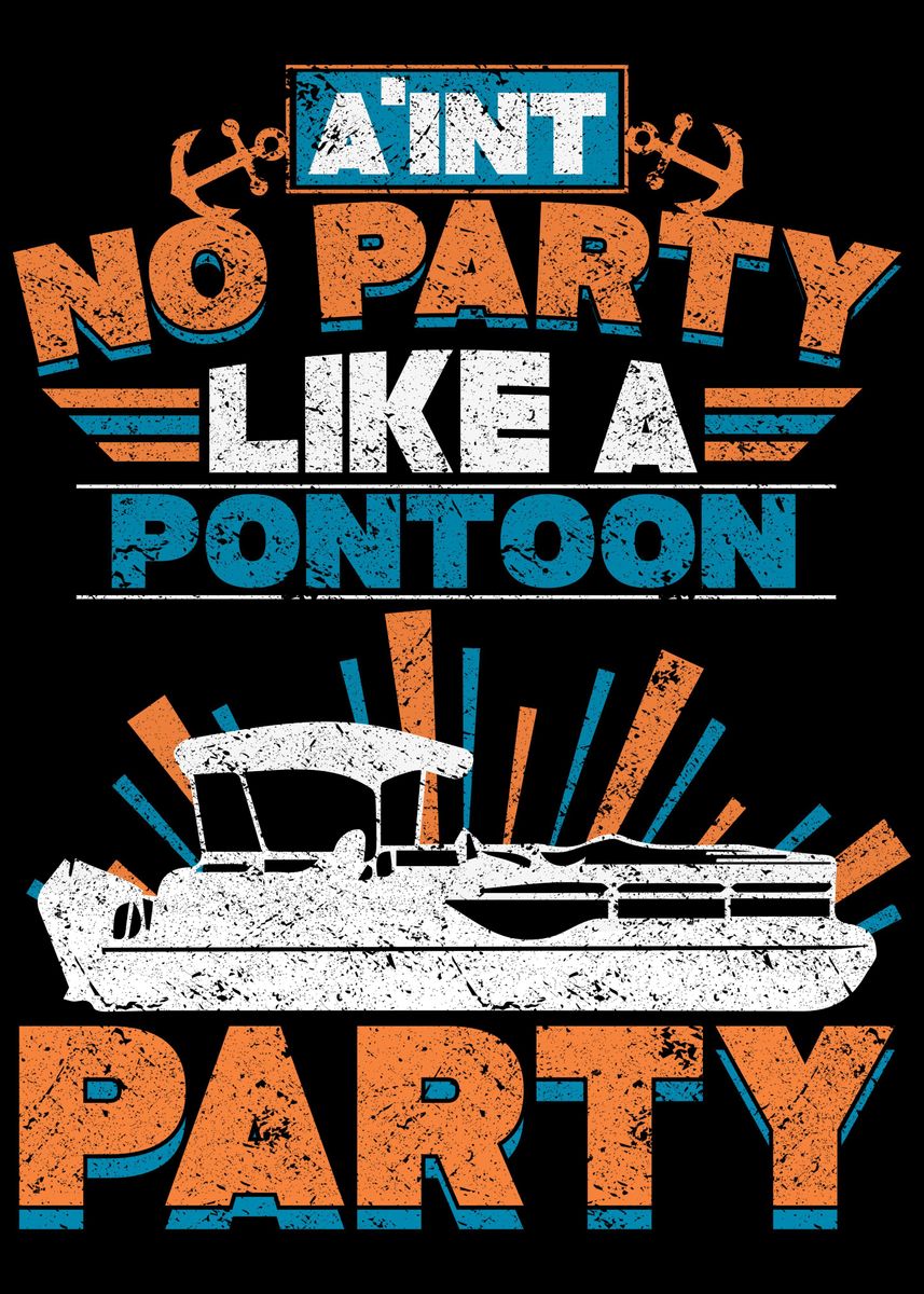 'Pontoon Boat Boating' Poster, picture, metal print, paint by ...