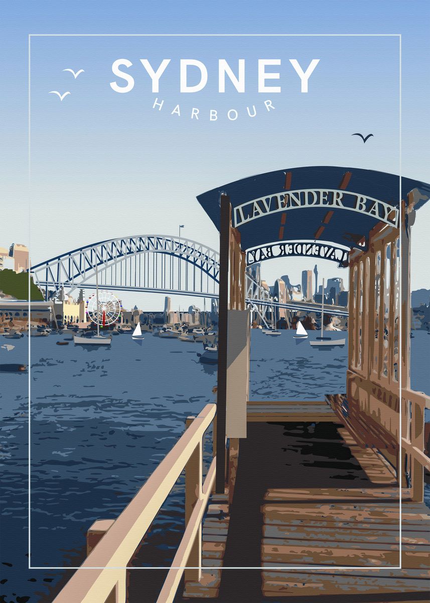 'Sydney' Poster, picture, metal print, paint by TSA STUDIO | Displate