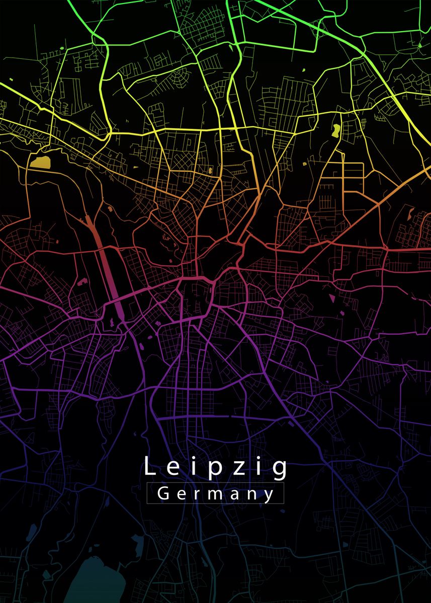 'Leipzig City Map' Poster by Robin Niemczyk | Displate
