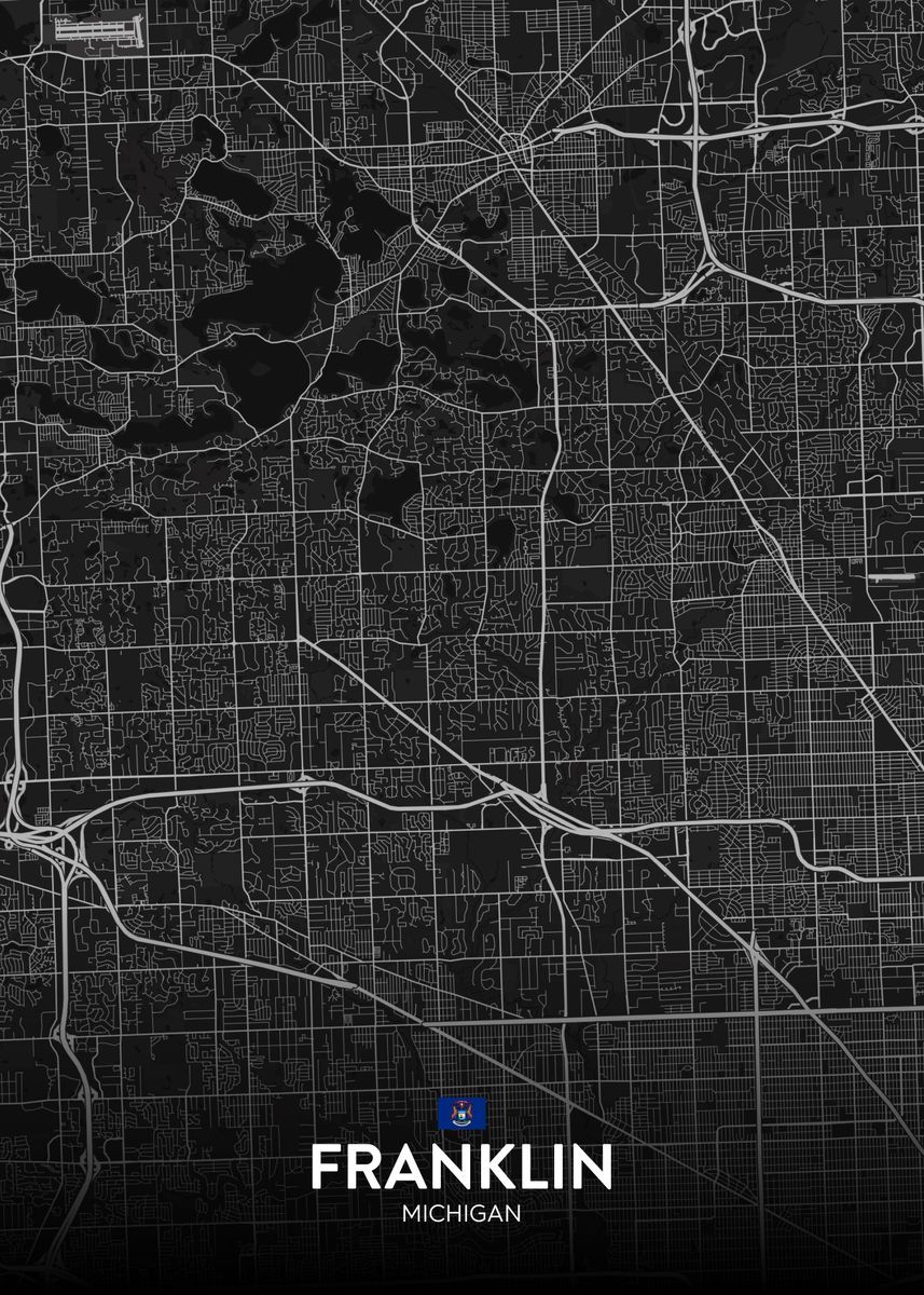 'Franklin MI' Poster, picture, metal print, paint by IMR Designs | Displate