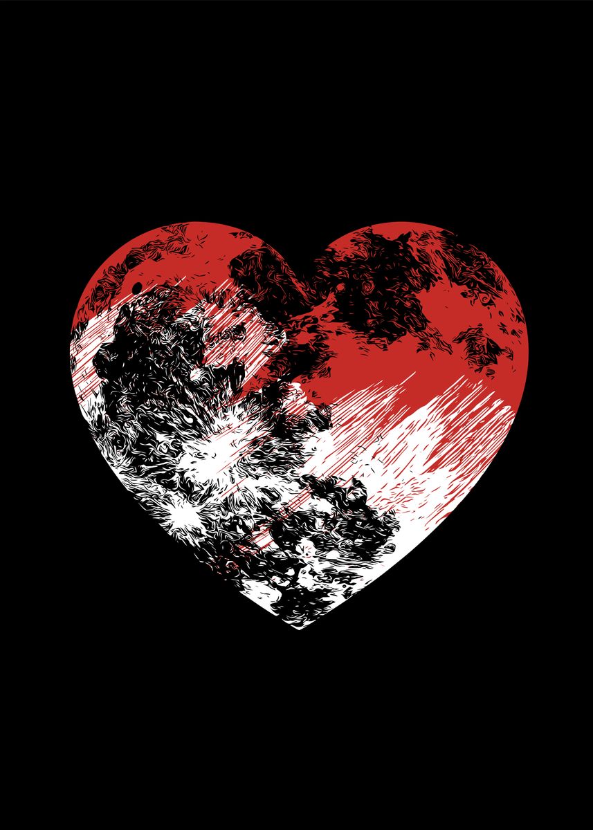 'Moon heart' Poster by Vladyslav Severyn | Displate