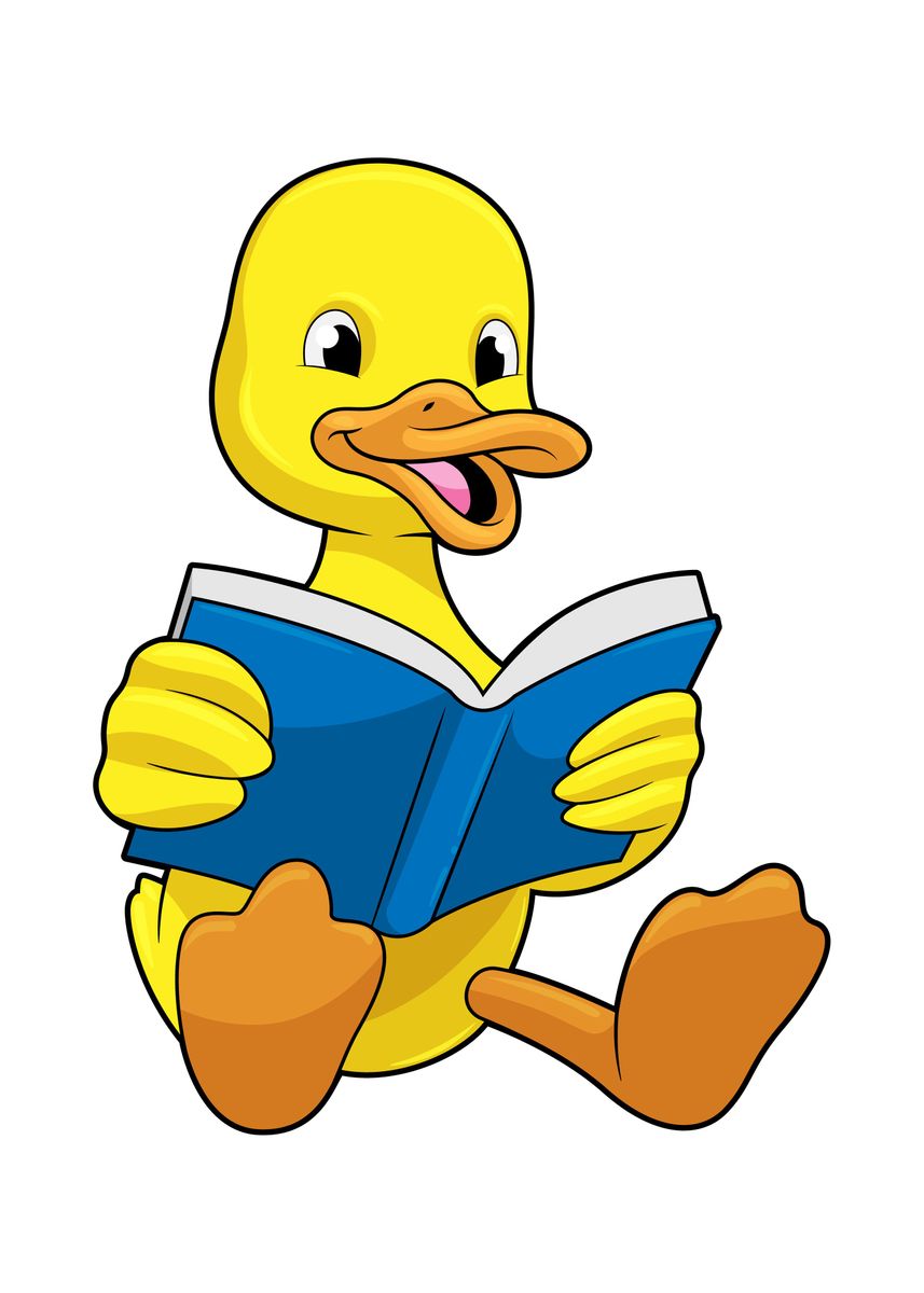 'Duck Reading Book' Poster, picture, metal print, paint by Markus ...