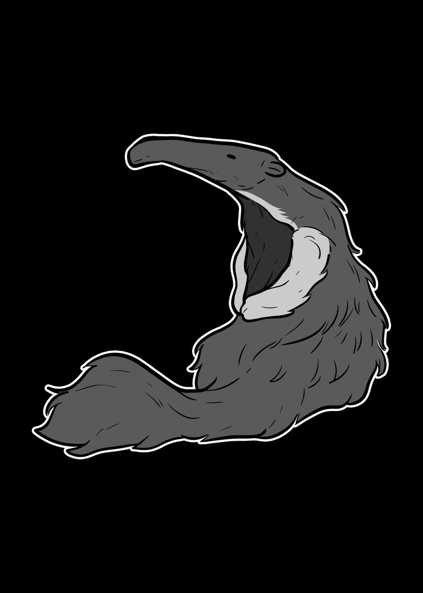 'Anteater' Poster, picture, metal print, paint by FunnyGifts | Displate