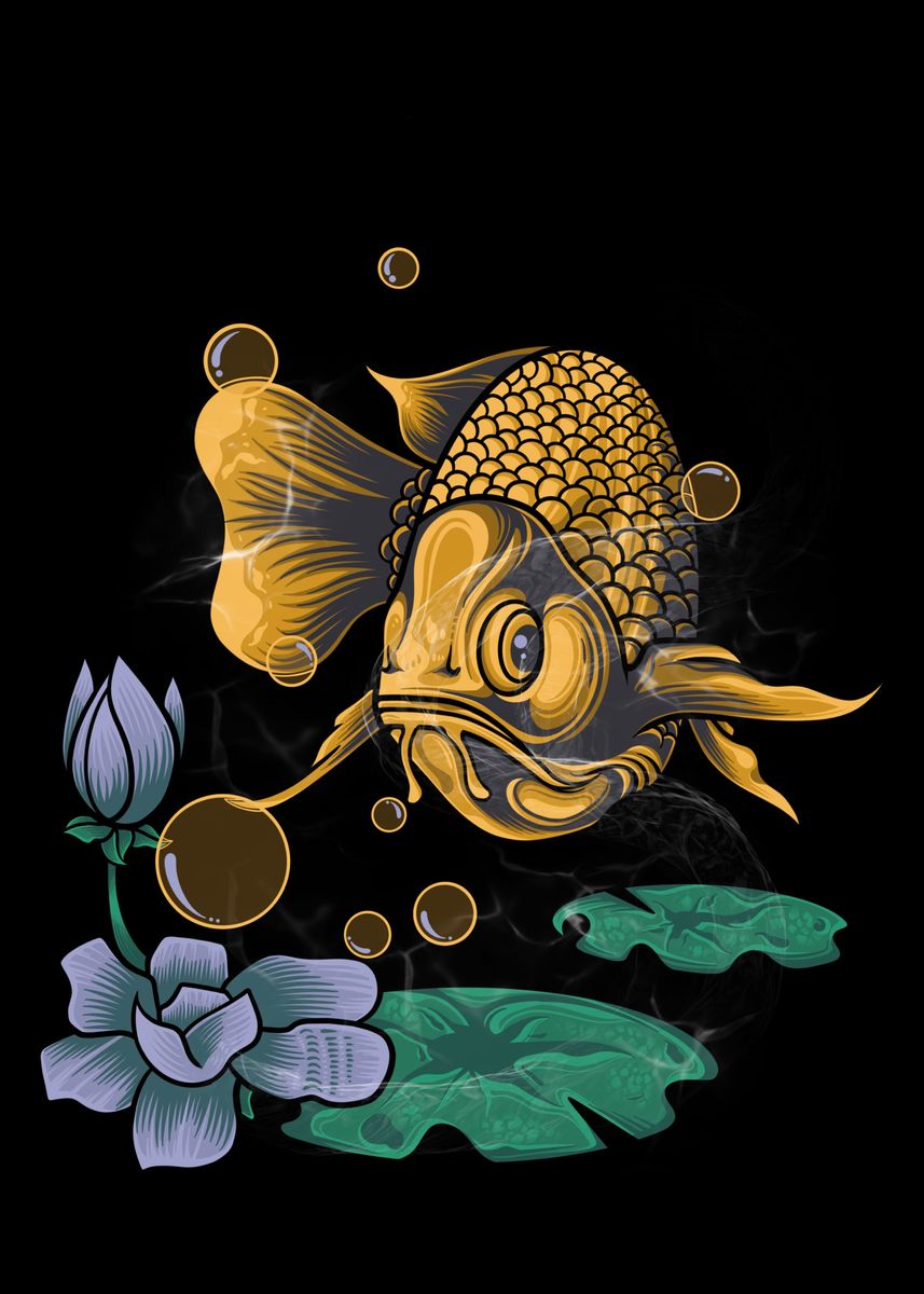 'Honey fish' Poster, picture, metal print, paint by Bayuktx Artstudio ...