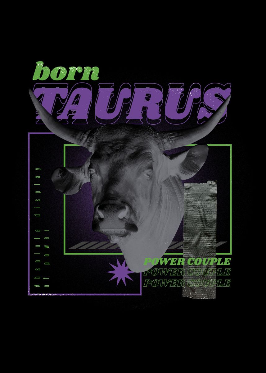 'Zodiac Star Sign Taurus' Poster, picture, metal print, paint by Poster ...
