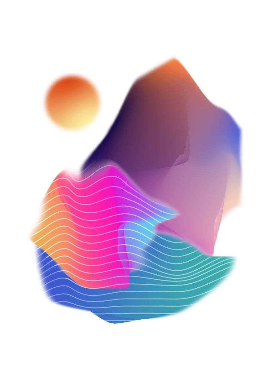 'Unique meteor gradient' Poster, picture, metal print, paint by Ricky ...