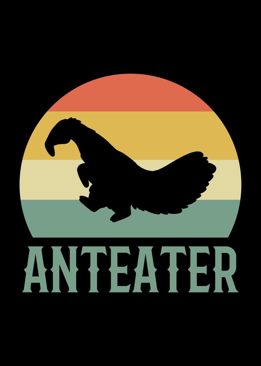 'Retro Anteater' Poster, picture, metal print, paint by FunnyGifts ...