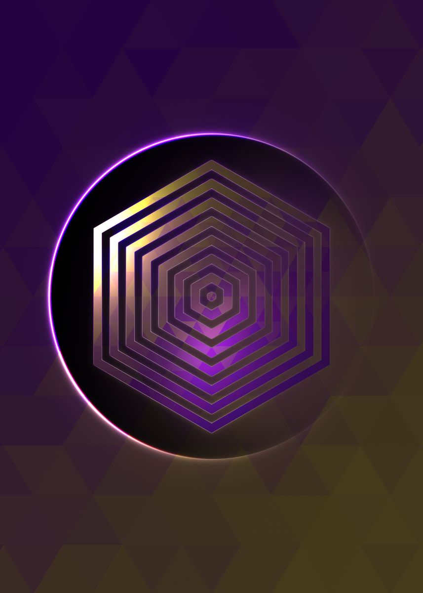 'Glowing Glyph Seal Circle' Poster, picture, metal print, paint by Holy ...