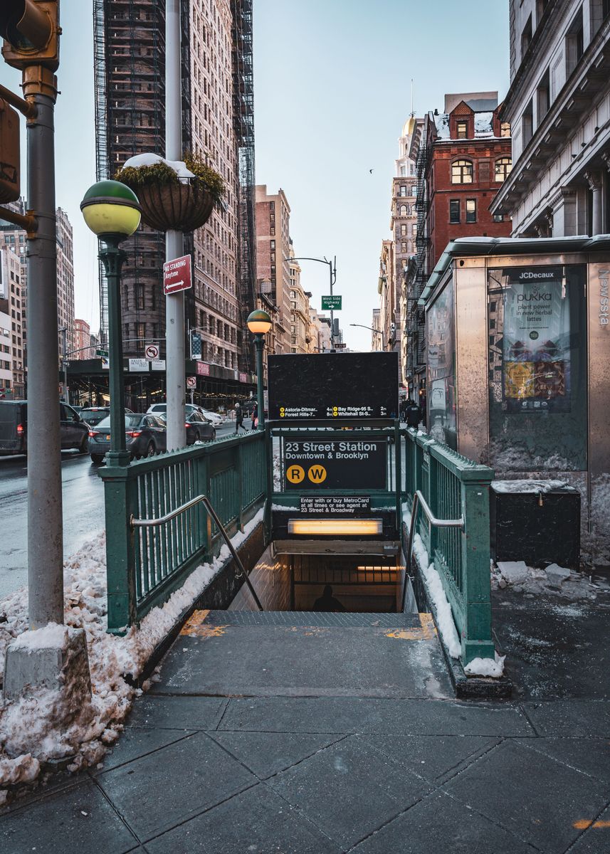 'New York City Subway Stop' Poster, picture, metal print, paint by ...
