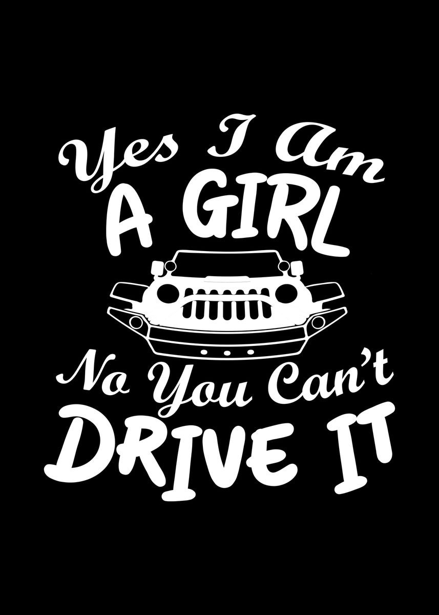'Girl Drive Car' Poster, picture, metal print, paint by DanielSaverio ...