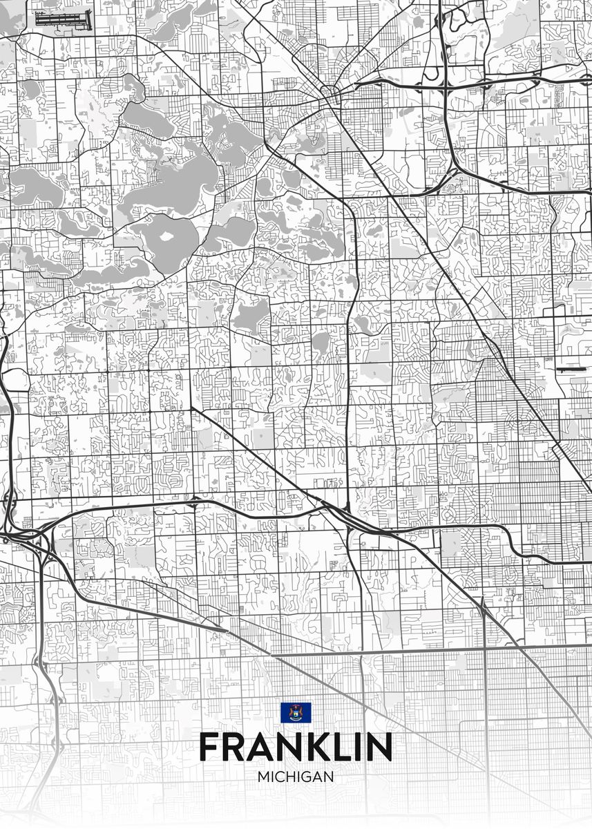 'Franklin MI' Poster, picture, metal print, paint by IMR Designs | Displate