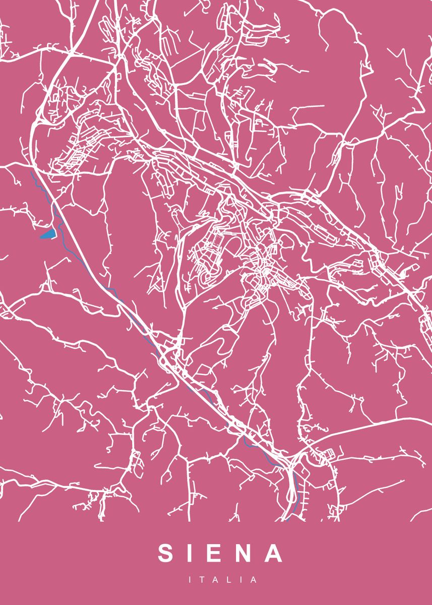 'SIENA Map ITALY' Poster, picture, metal print, paint by UrbanMaps ...