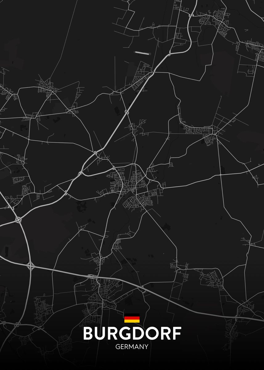 'Burgdorf DE' Poster, picture, metal print, paint by IMR Designs | Displate