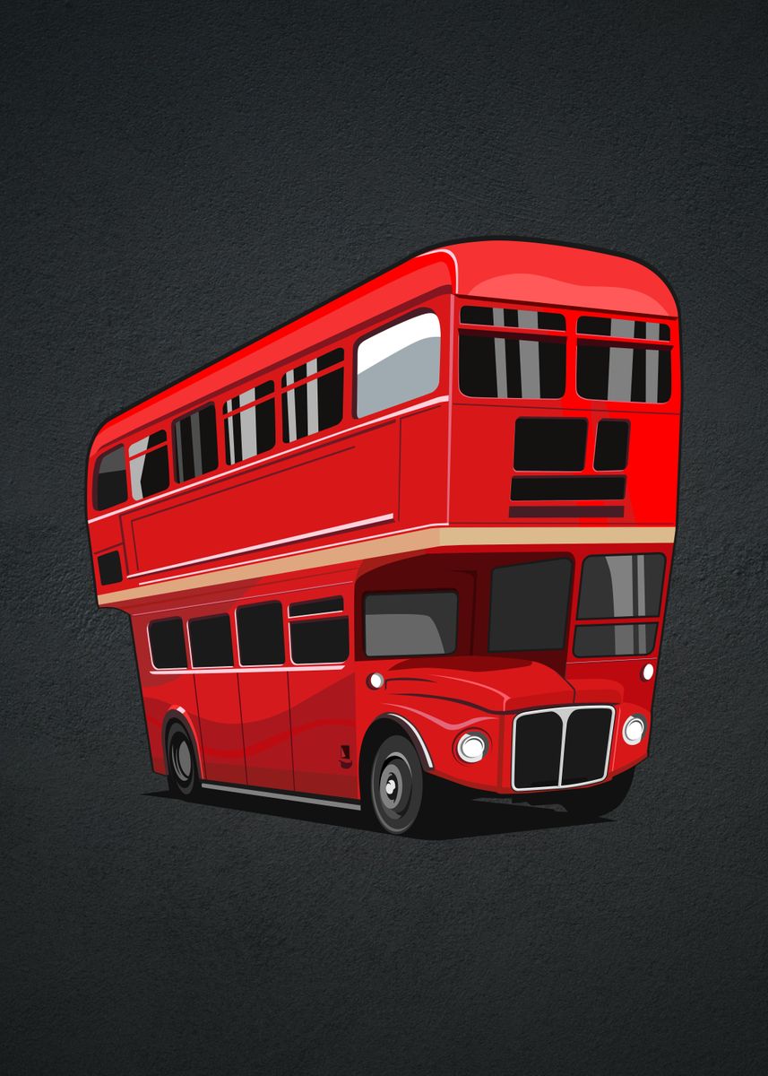 'london bus design art' Poster, picture, metal print, paint by ...
