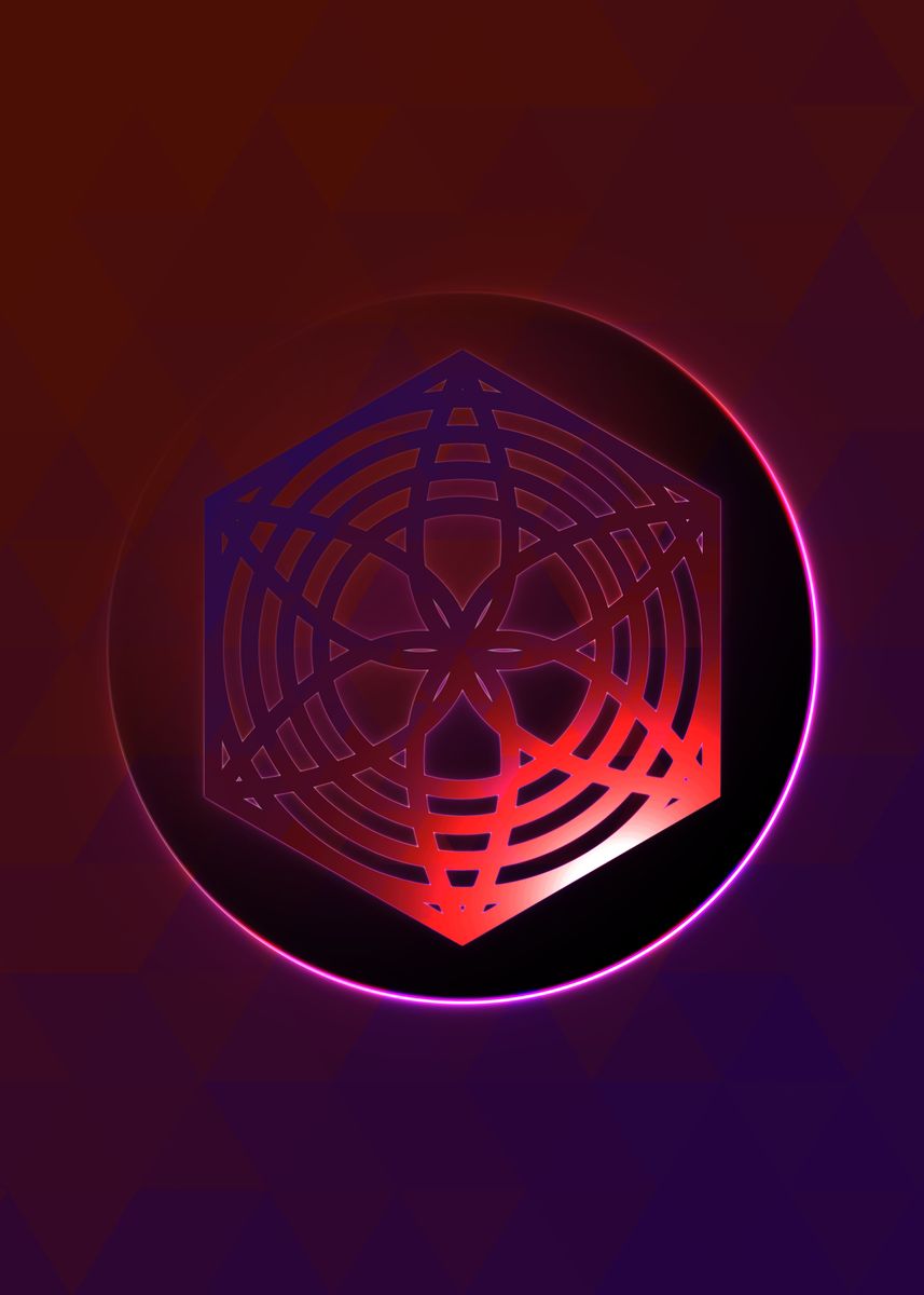 'Neon Magic Circle Sign Art' Poster by Holy Rock Design | Displate