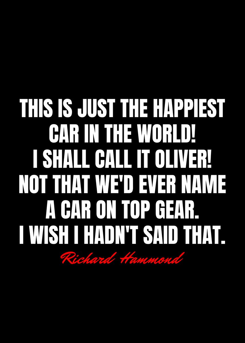 'Richard Hammond Quotes' Poster, picture, metal print, paint by Best ...