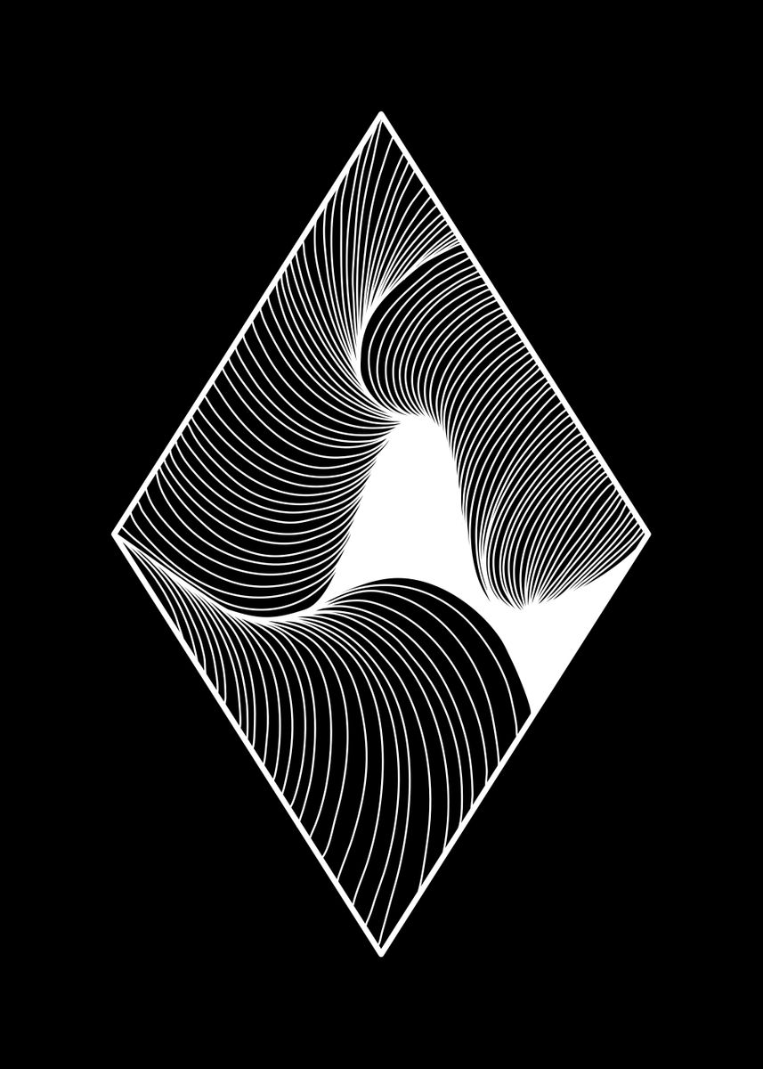 'Line Art Diamond 02' Poster by M by Morgan K | Displate