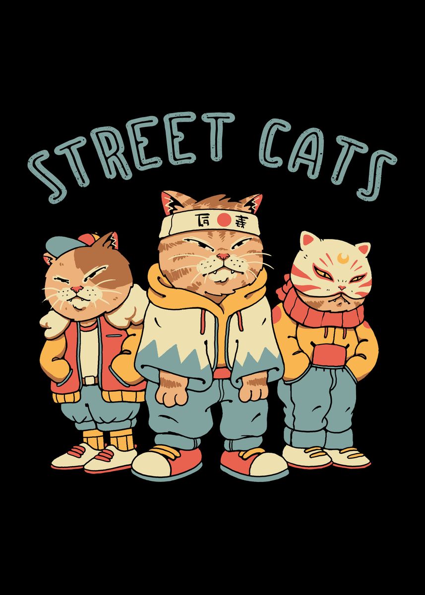 'Street Cats' Poster, picture, metal print, paint by vp trinidad | Displate