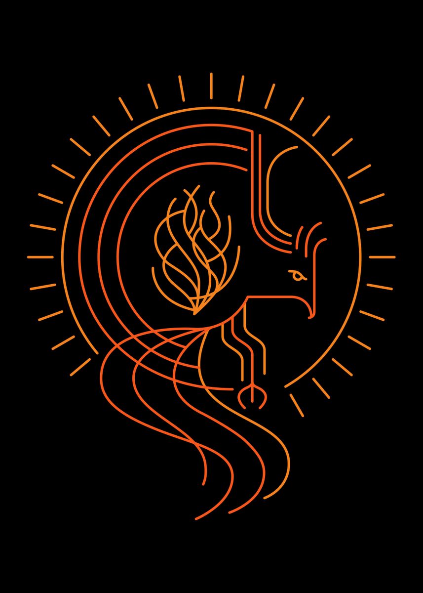 'Phoenix Resilience Bird' Poster, picture, metal print, paint by ...