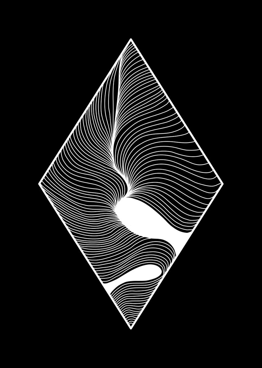 'Line Art Diamond 01' Poster by M by Morgan K | Displate