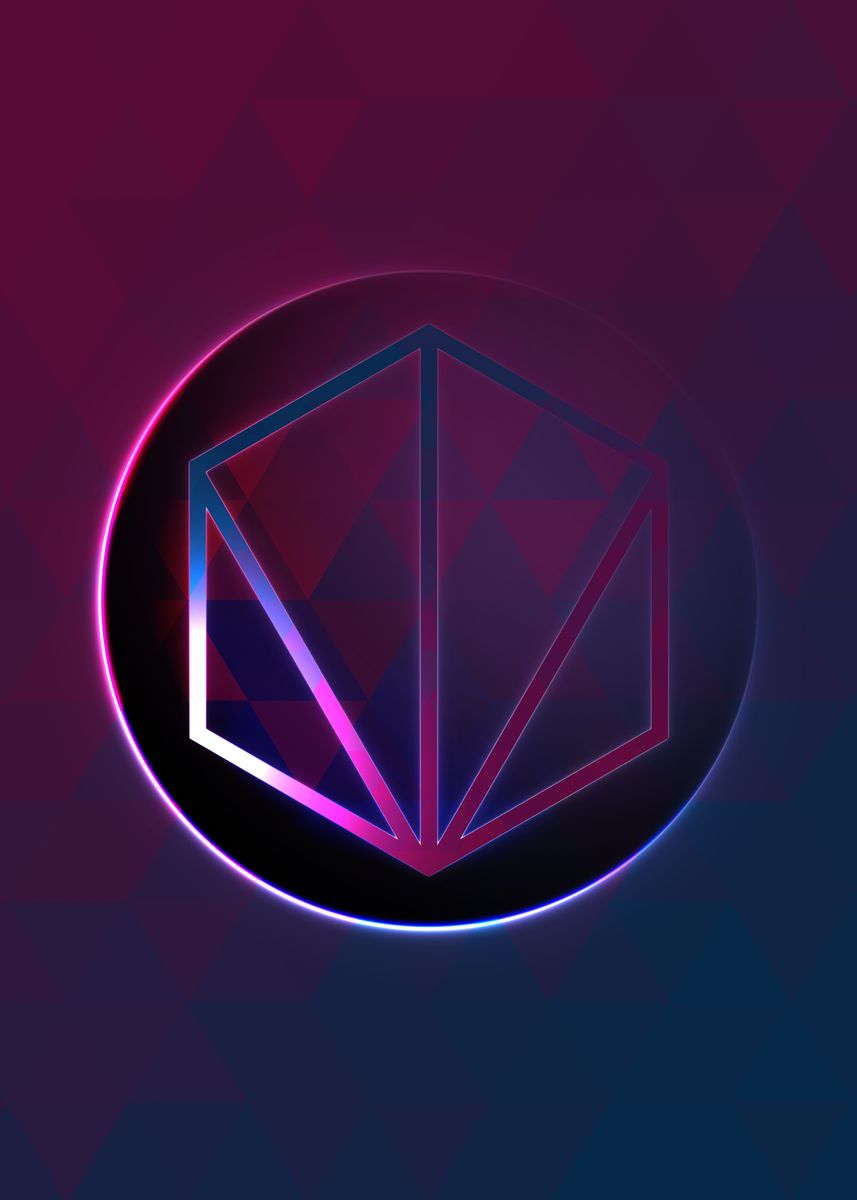 'Neon Magic Circle Sign Art' Poster by Holy Rock Design | Displate