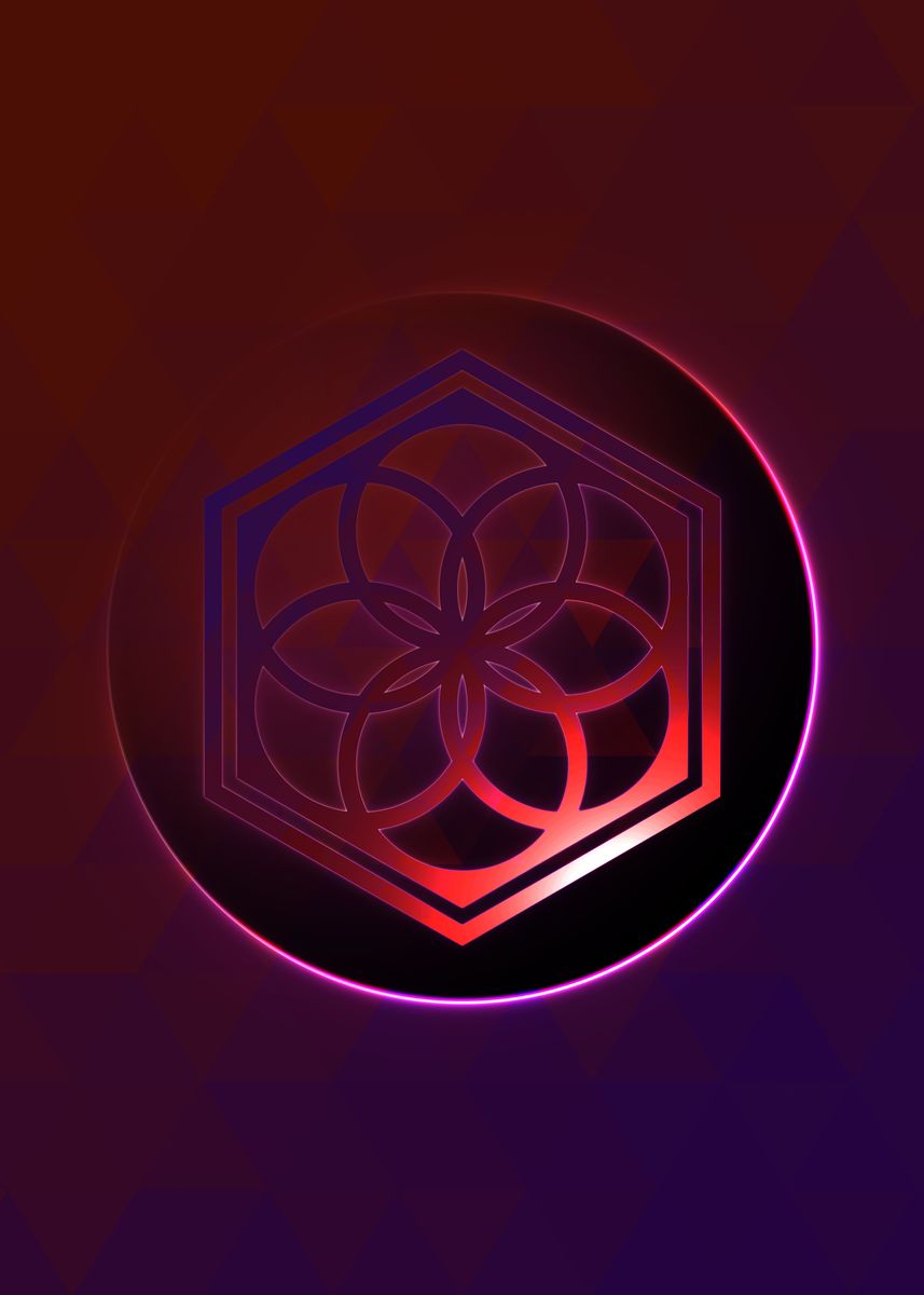 'Glowing Glyph Seal Circle' Poster, picture, metal print, paint by Holy ...