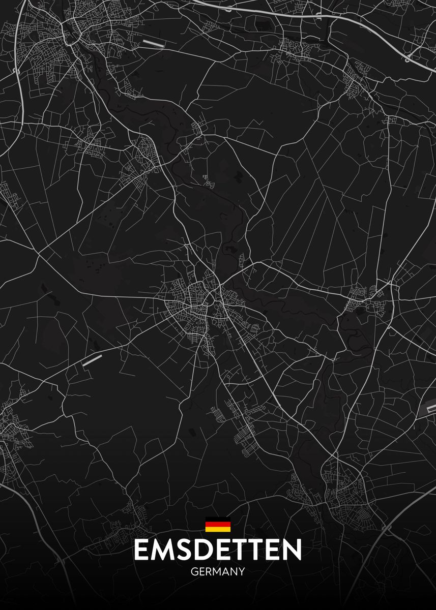 'Emsdetten DE' Poster, picture, metal print, paint by IMR Designs ...