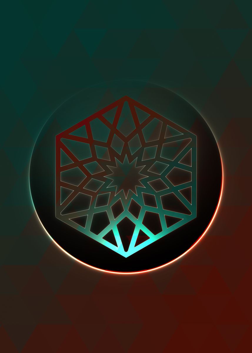 'Prismatic Geometric Glyph' Poster by Holy Rock Design | Displate