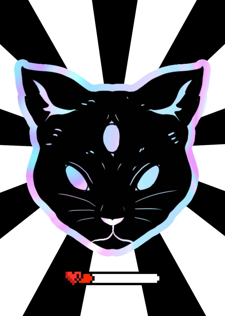 'Cat Boss' Poster, picture, metal print, paint by Simon Clement | Displate