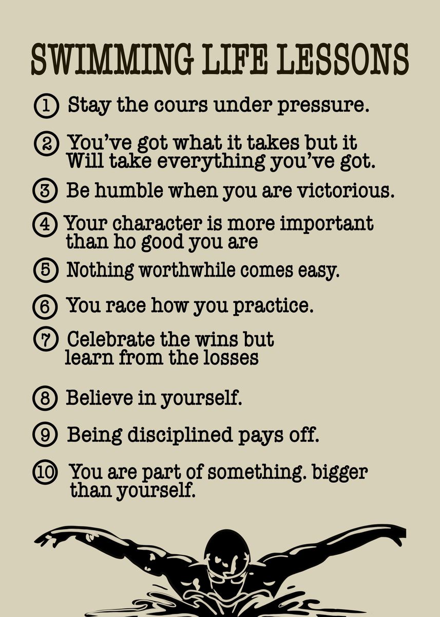 'Swimming life lessons' Poster, picture, metal print, paint by Karin ...