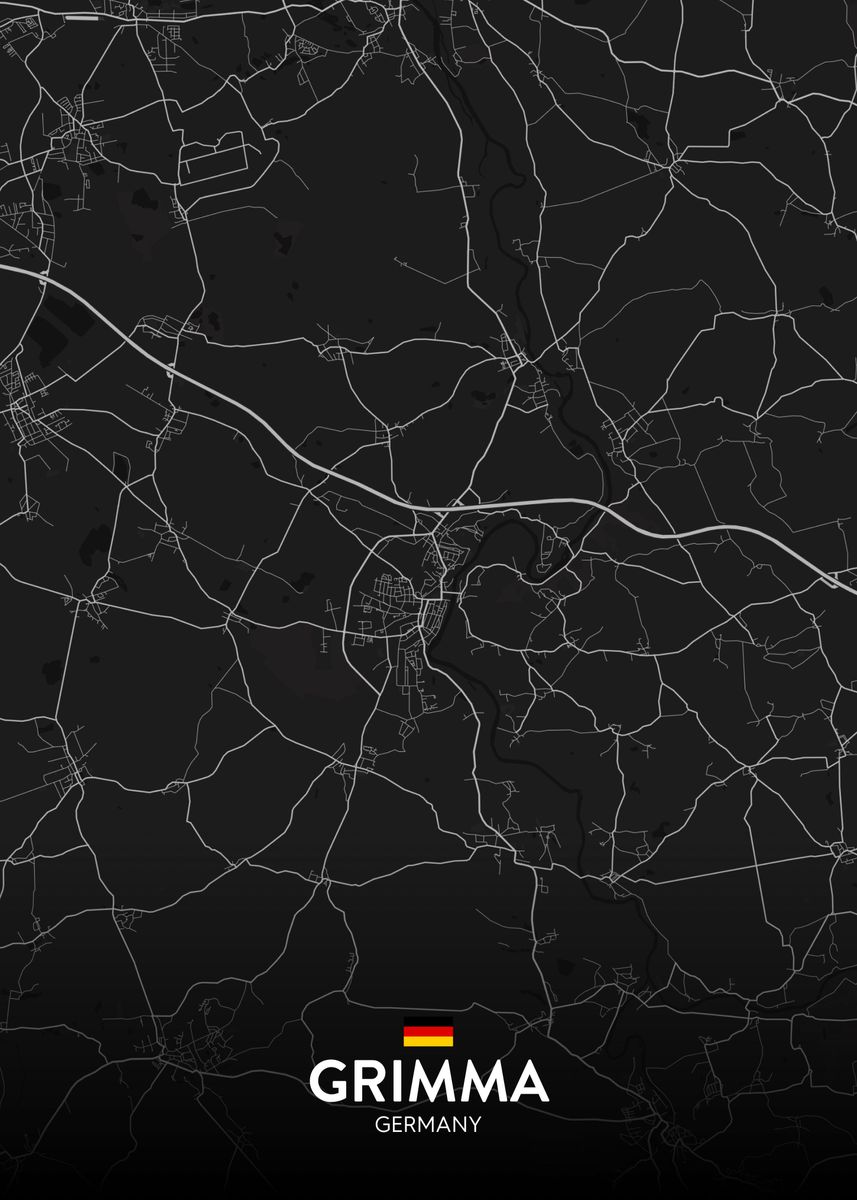 'Grimma DE' Poster, picture, metal print, paint by IMR Designs | Displate