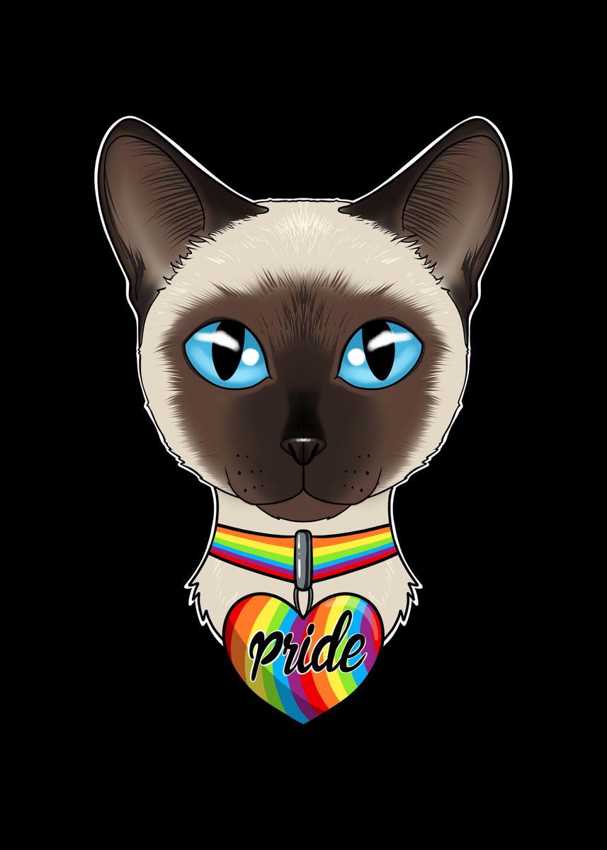 'Siamese Cat LGBTQ Flag' Poster by MaximusDesigns | Displate