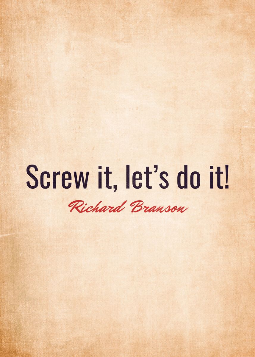 'Richard Branson Quotes' Poster by Dicky Oktavian | Displate