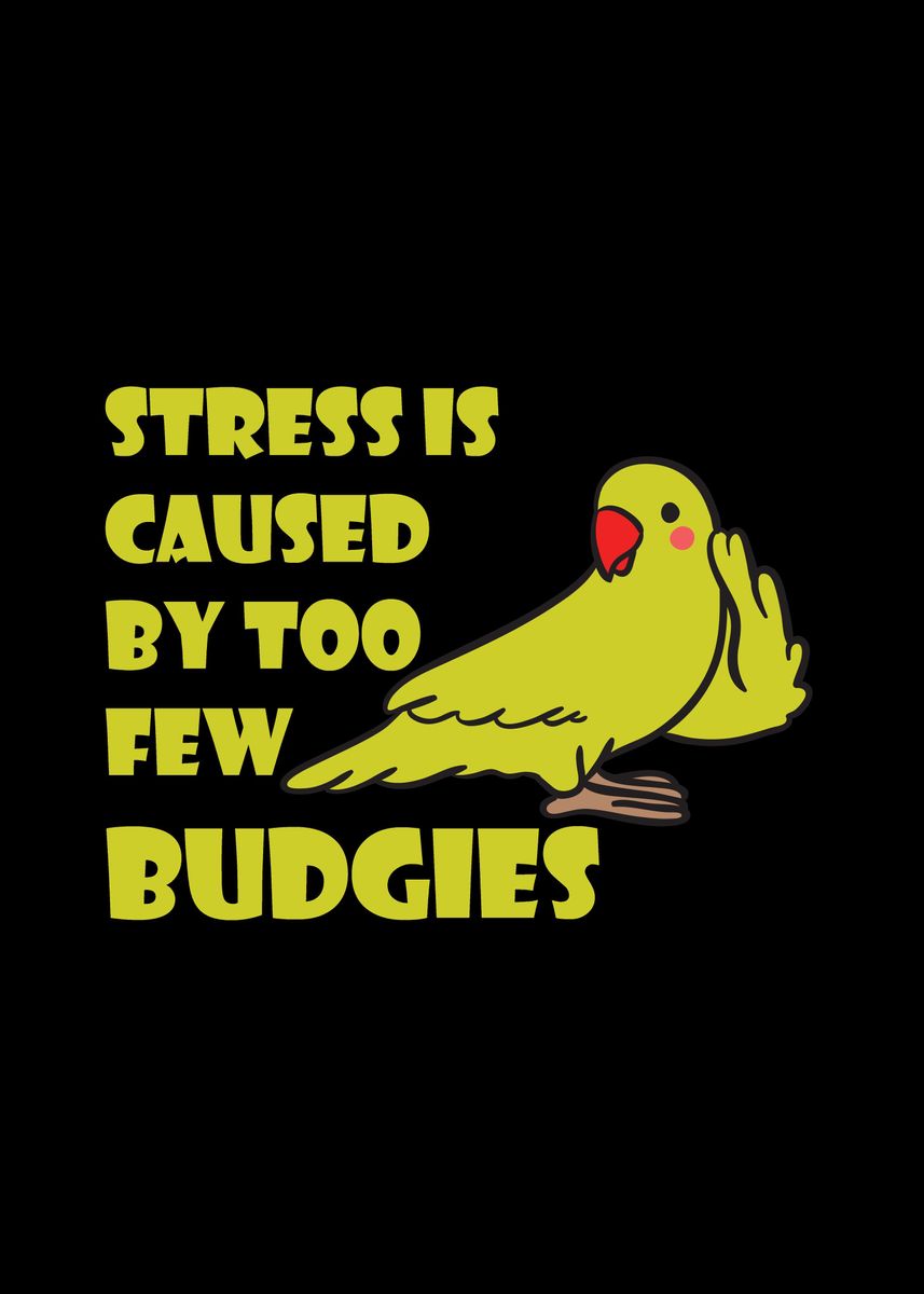 'Funny Budgie Sayings Gifts' Poster, picture, metal print, paint by TW ...