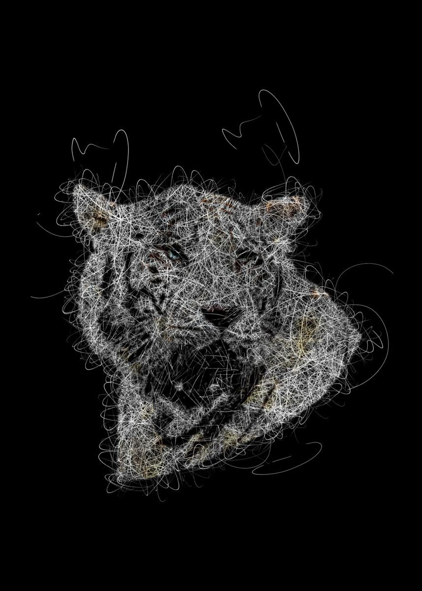 'scribble art tiger' Poster, picture, metal print, paint by Nabila Art ...