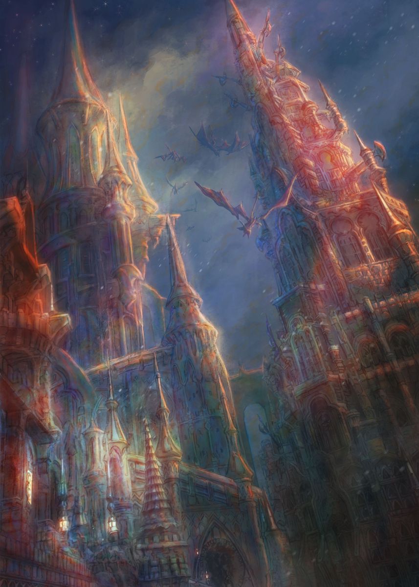 'Ishgard' Poster, picture, metal print, paint by AshnoAlice | Displate