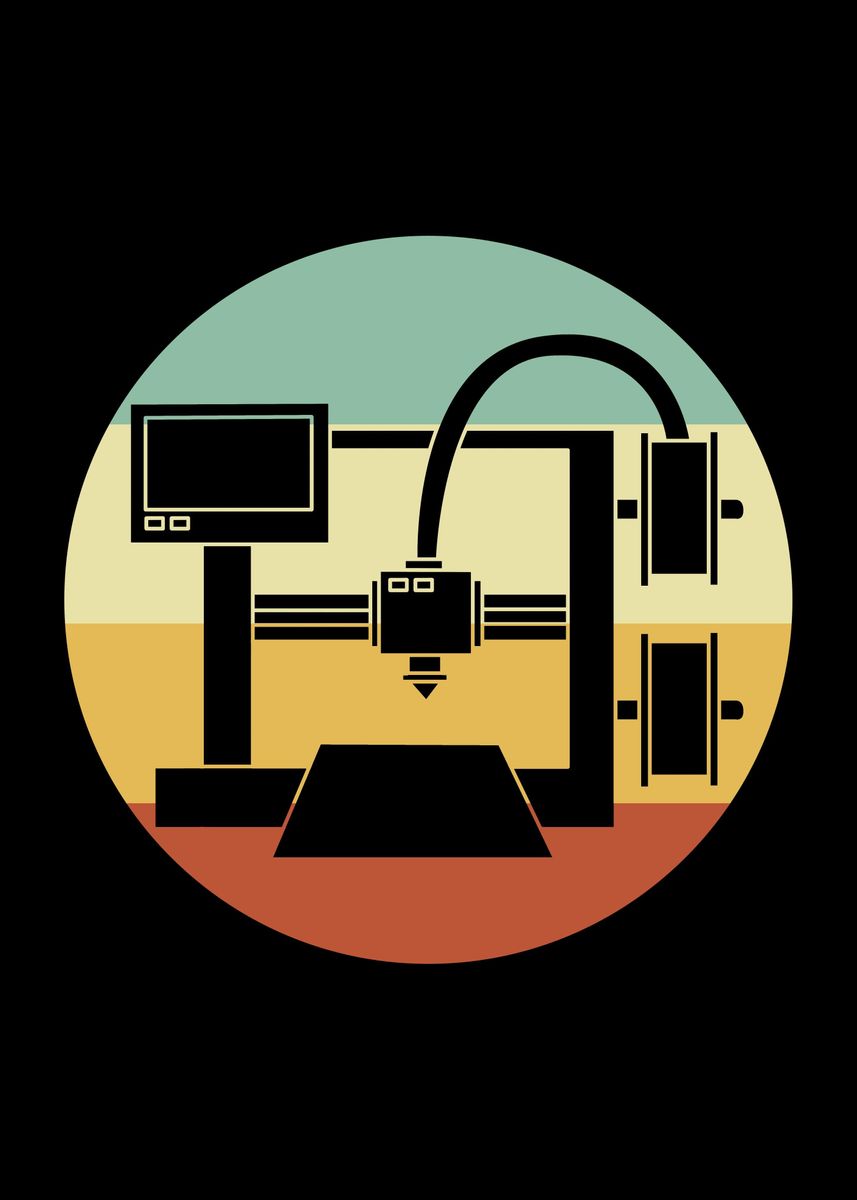 'Retro 3D Printer' Poster by FunnyGifts | Displate