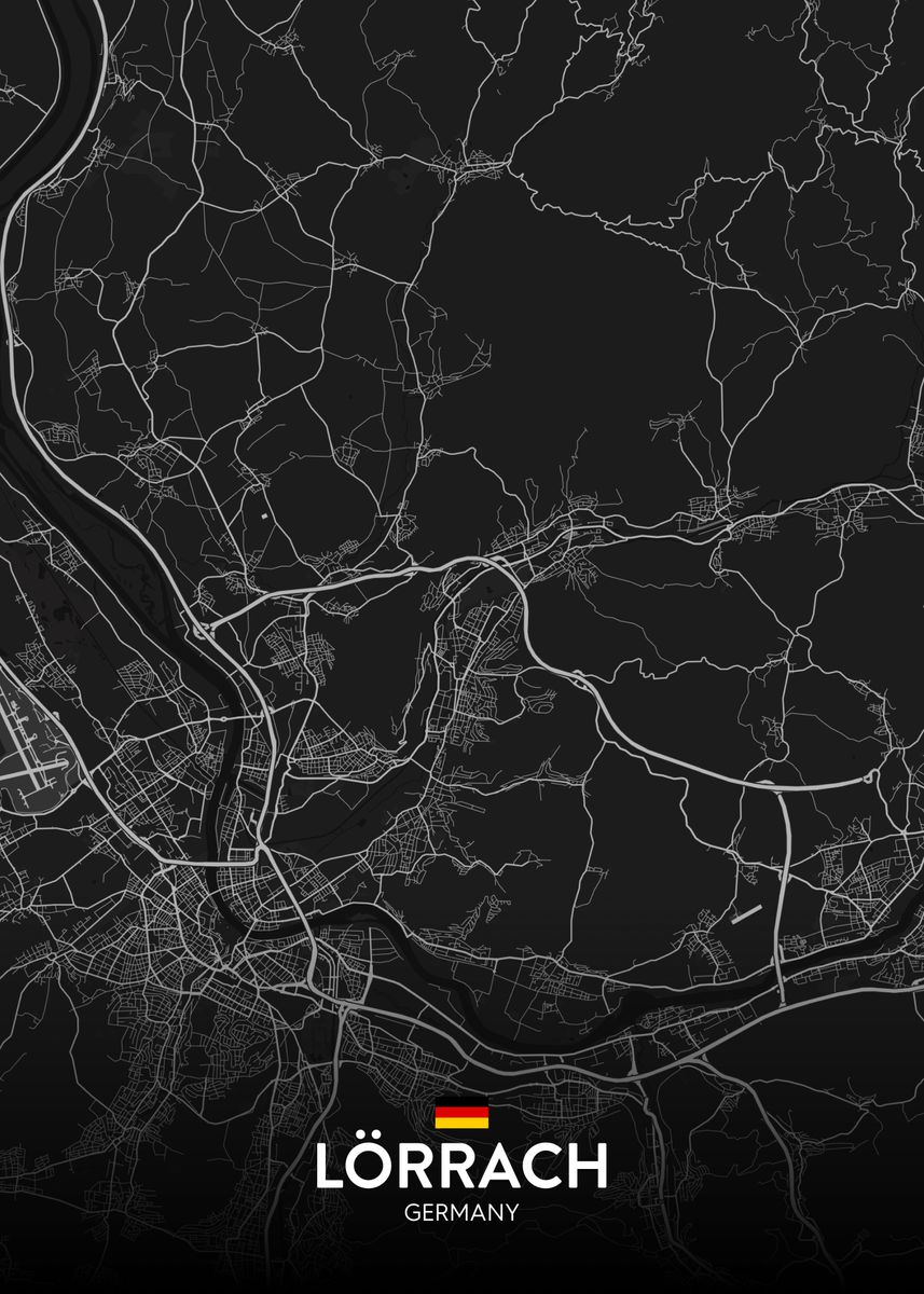 'Lorrach DE' Poster, picture, metal print, paint by IMR Designs | Displate