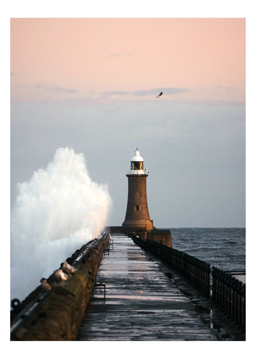 'Aesthetic lighthouse sea' Poster, picture, metal print, paint by Barry ...