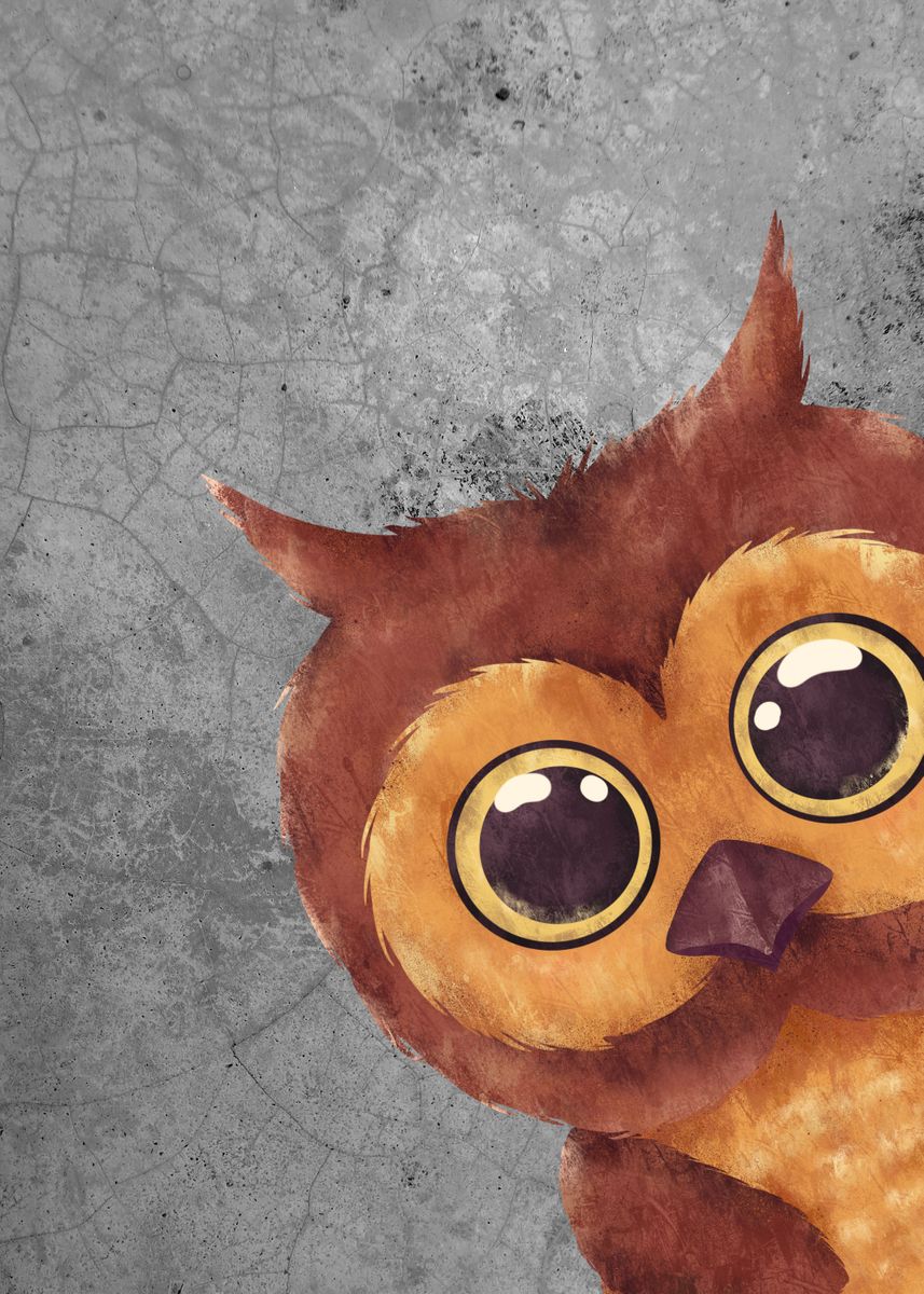 'Funny Sneaky Owl' Poster, picture, metal print, paint by XandYart ...