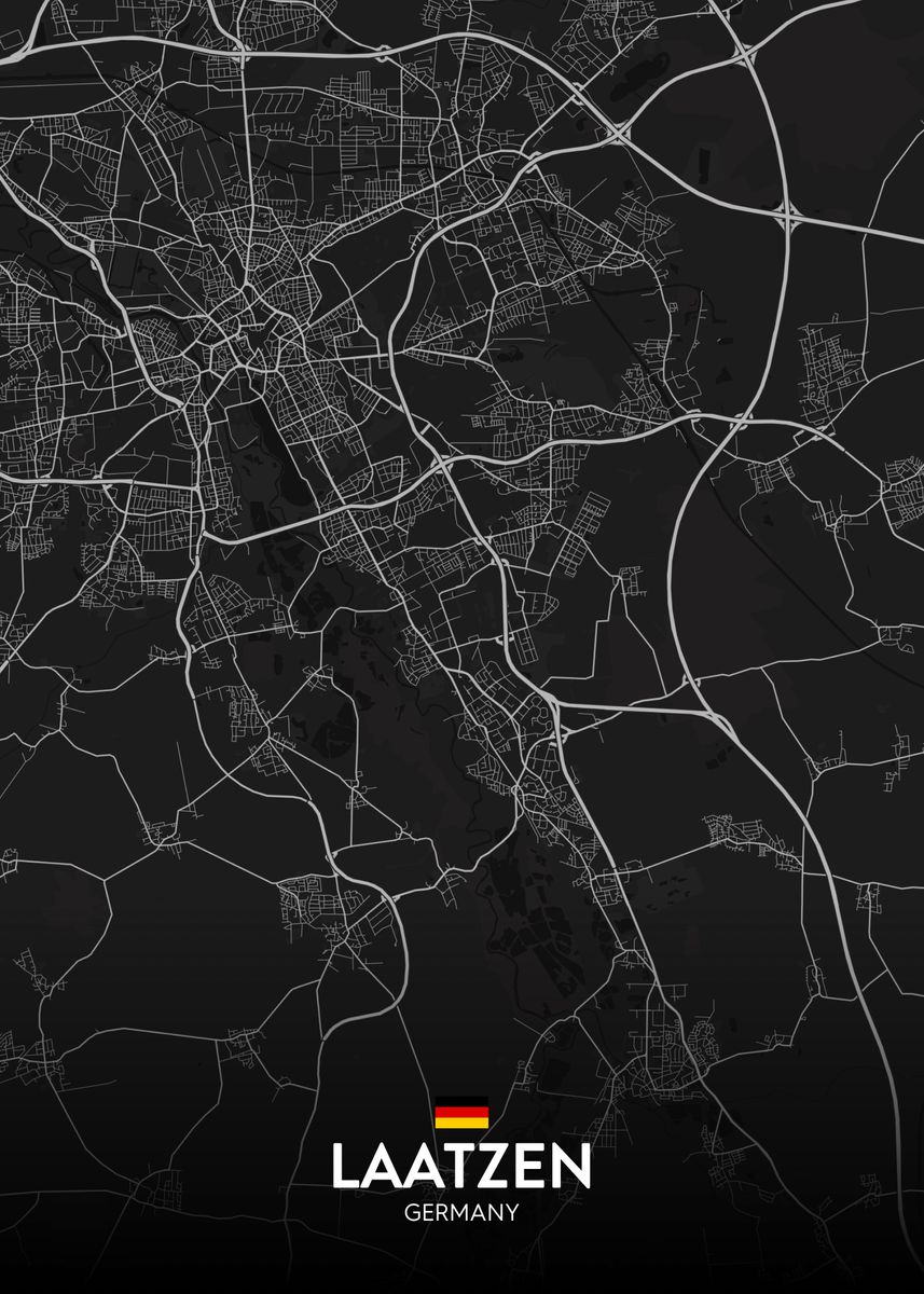 'Laatzen DE' Poster, picture, metal print, paint by IMR Designs | Displate