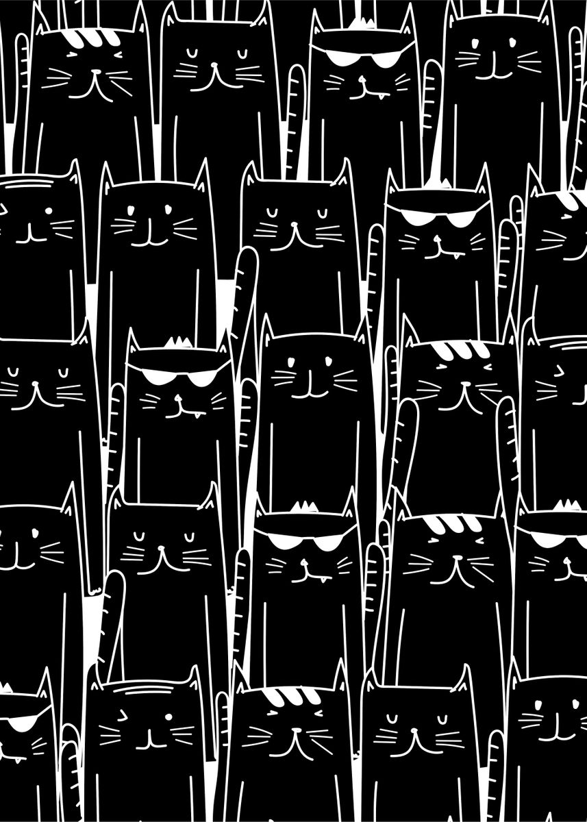 'Cat Matrix' Poster, picture, metal print, paint by Simon Clement ...