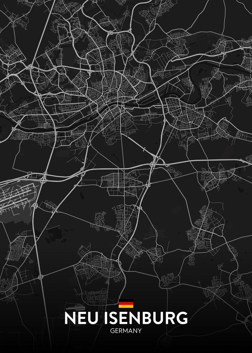 'Neu Isenburg DE' Poster, picture, metal print, paint by IMR Designs ...