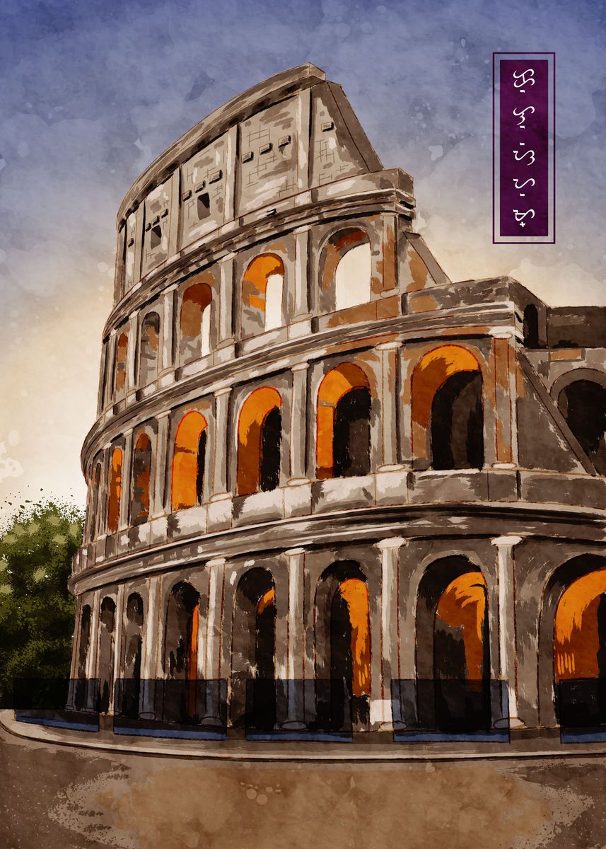 'Colosseum' Poster, picture, metal print, paint by Thor Reyes | Displate