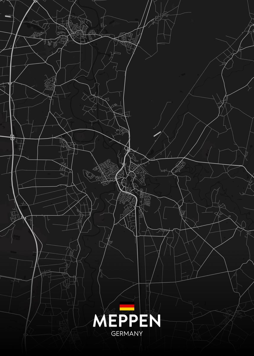 'Meppen DE' Poster, picture, metal print, paint by IMR Designs | Displate